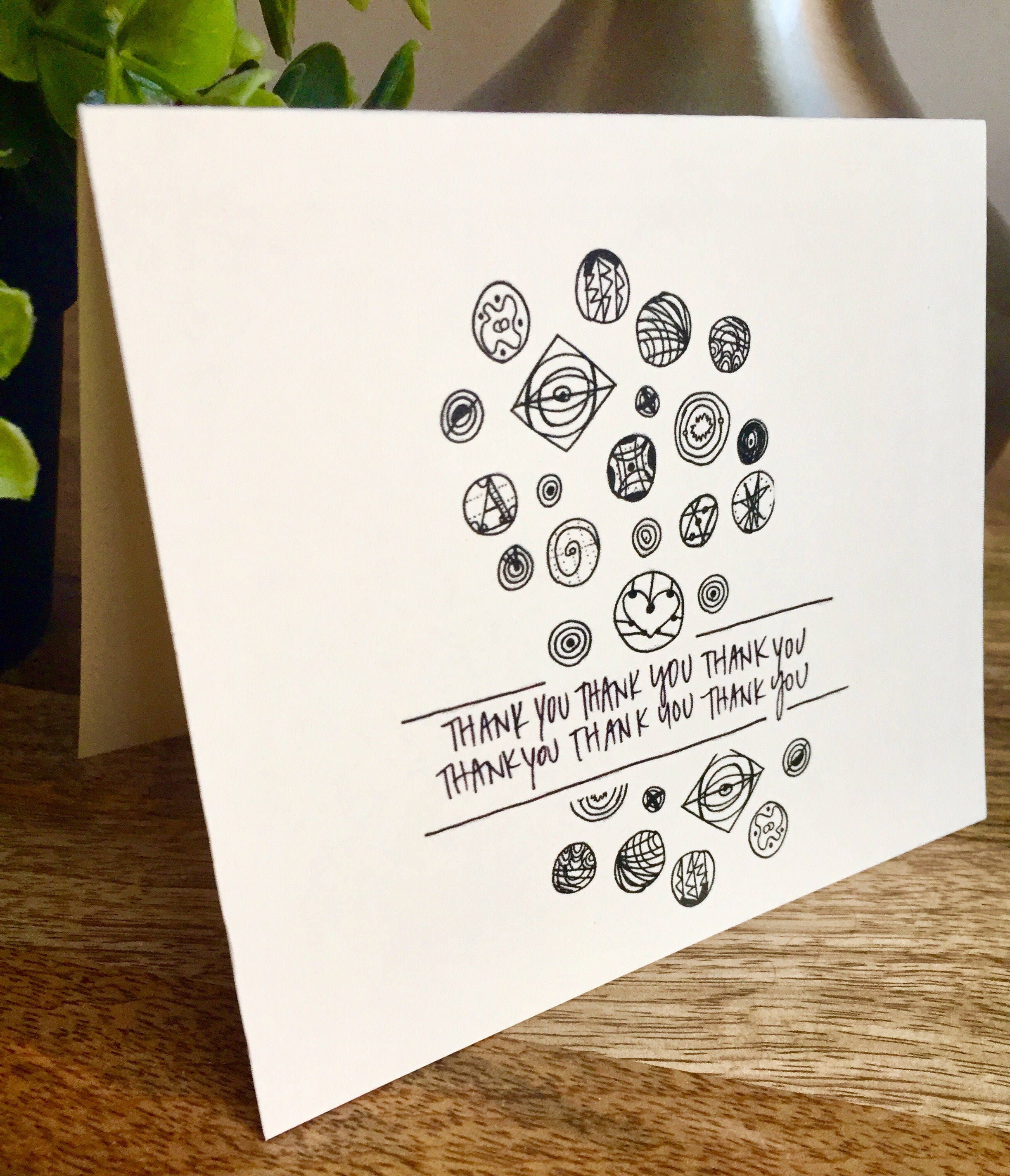 Geographic Print Thank You Card Science Lover Thank You Card | Etsy