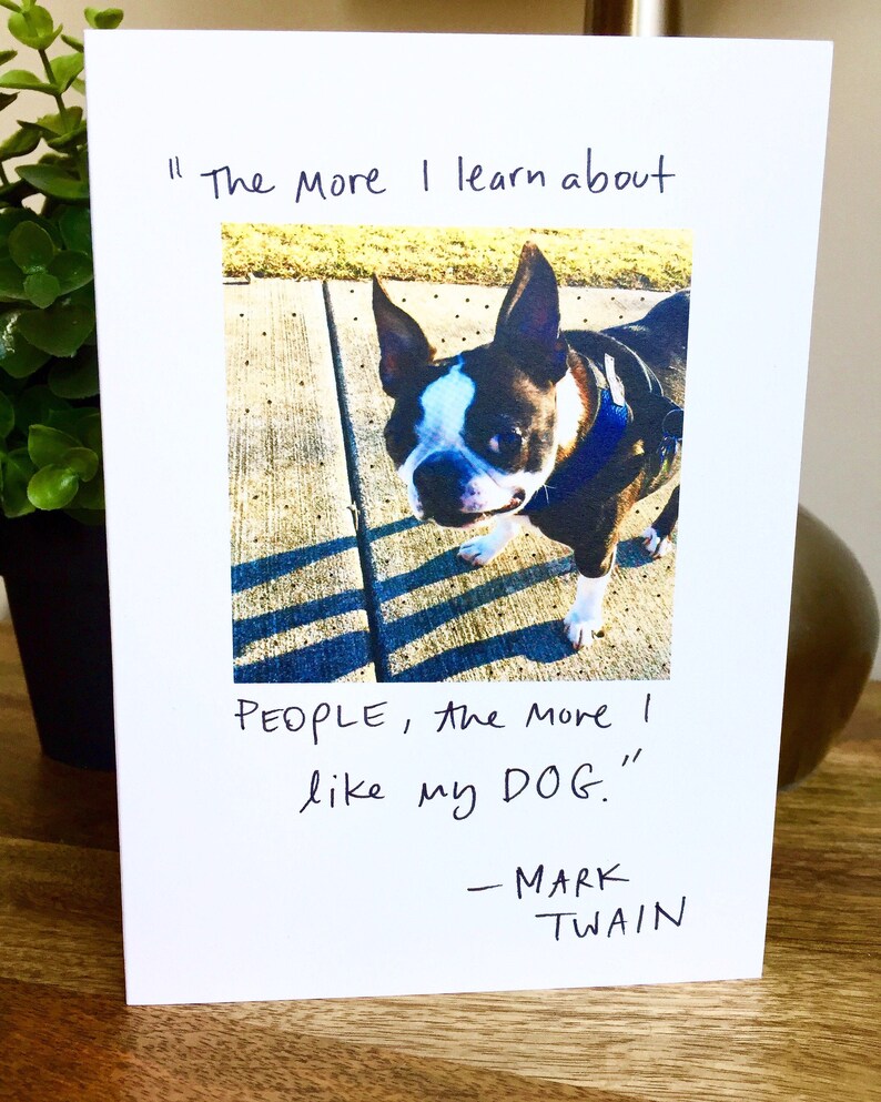 I Love My Dog Card, Mark Twain Quote - Etsy
