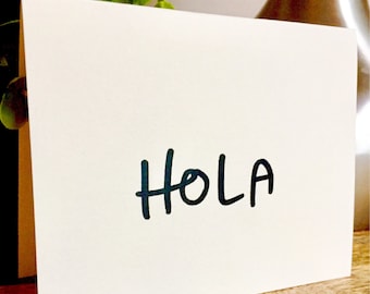 Printable Hola Card, Digital Download Hello Card, Minimalist Greeting ...