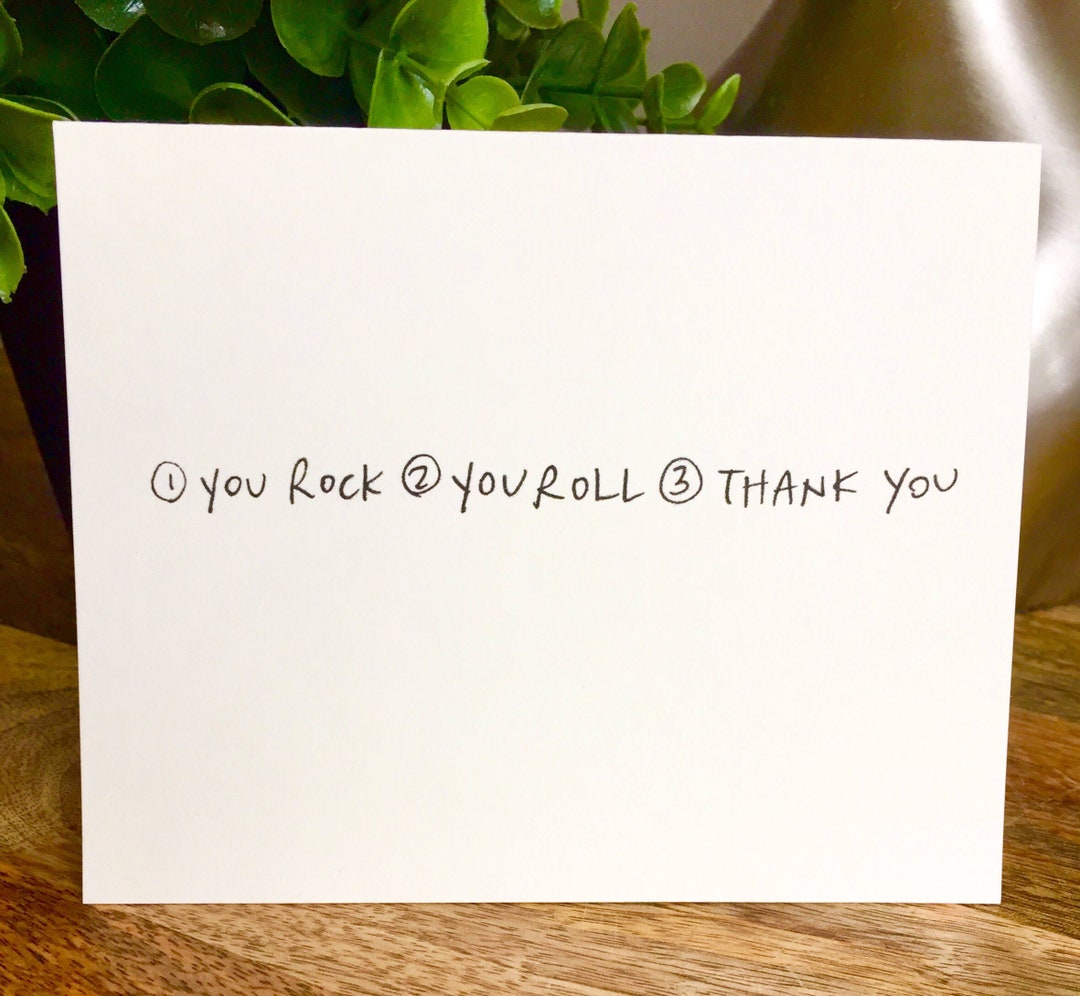 Rock N Roll Thank You Card - Etsy