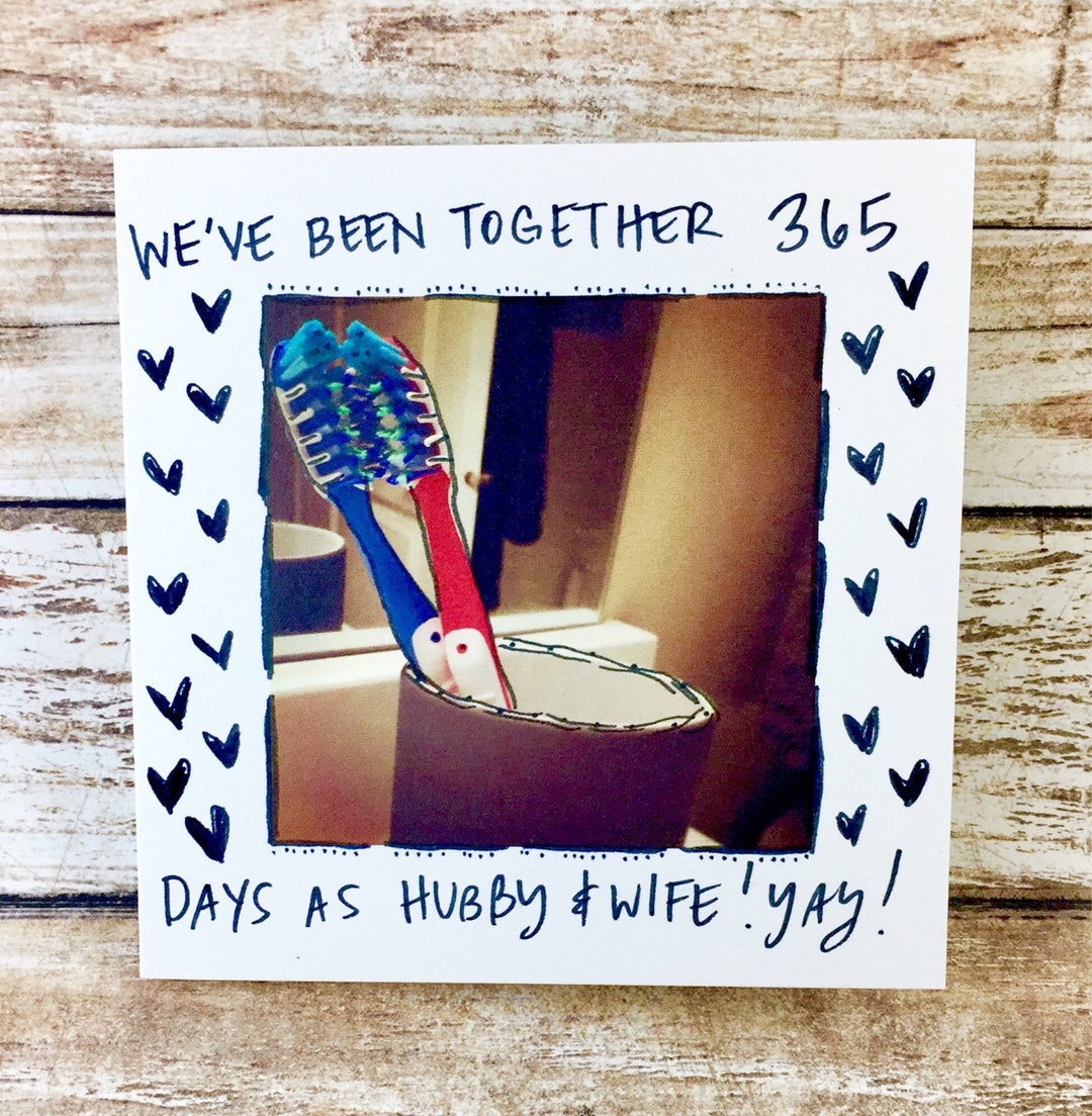 365 Days Together, First Anniversary, Toothbrush Love Card - Etsy