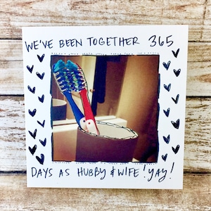 365 Days Together First Anniversary Toothbrush Love Card | Etsy