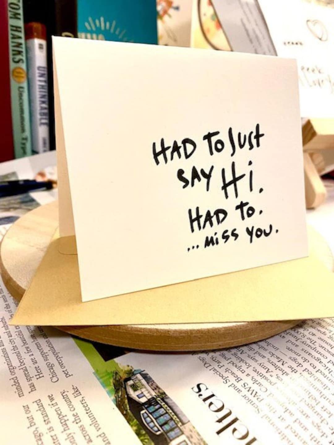 Just Had to Say Hi, Hello Card, Hi Card, Handmade Sidesandwich Hello ...