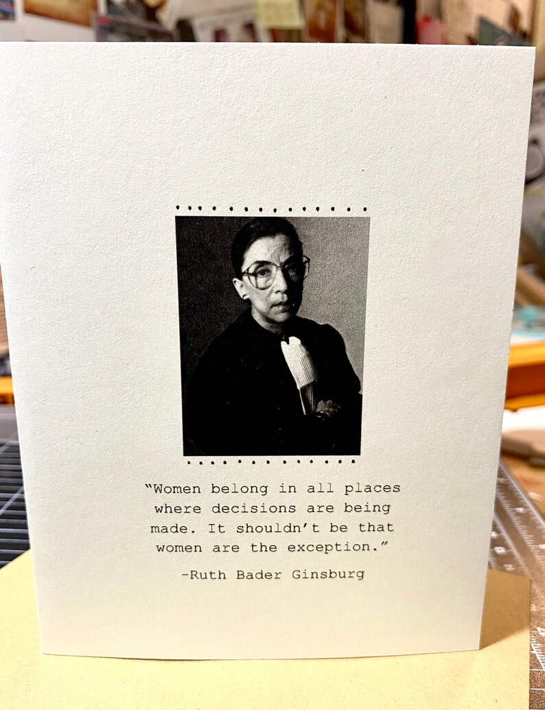 Ruth Bader Ginsburg Card Women Empowerment Card Remembrance - Etsy