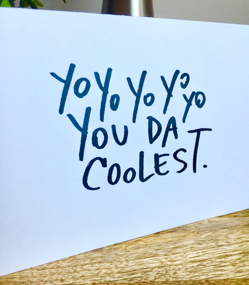You're the Coolest Yo Yo Yo Yo Cool Friendship Card - Etsy