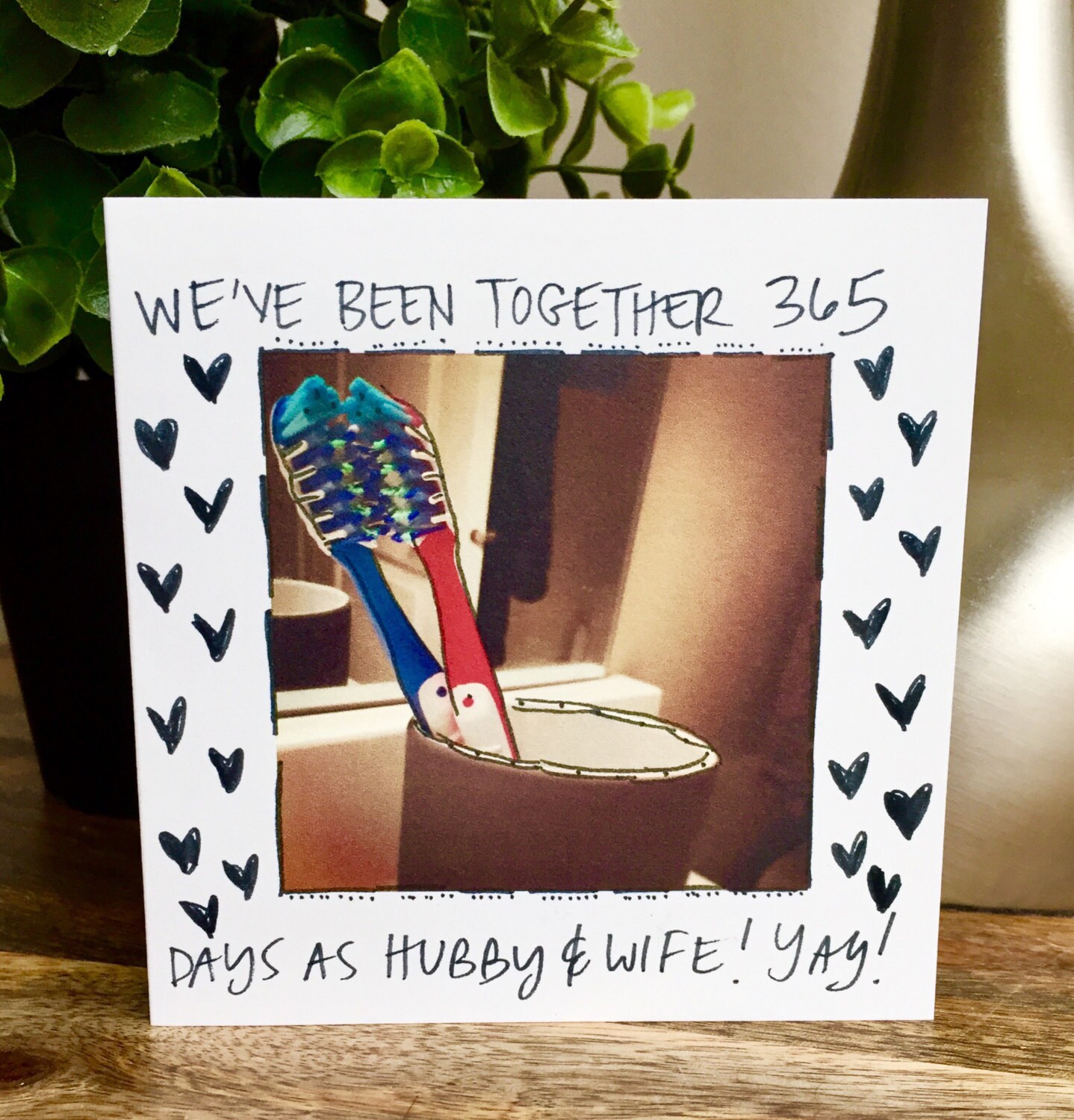 365 Days Together First Anniversary Toothbrush Love Card | Etsy