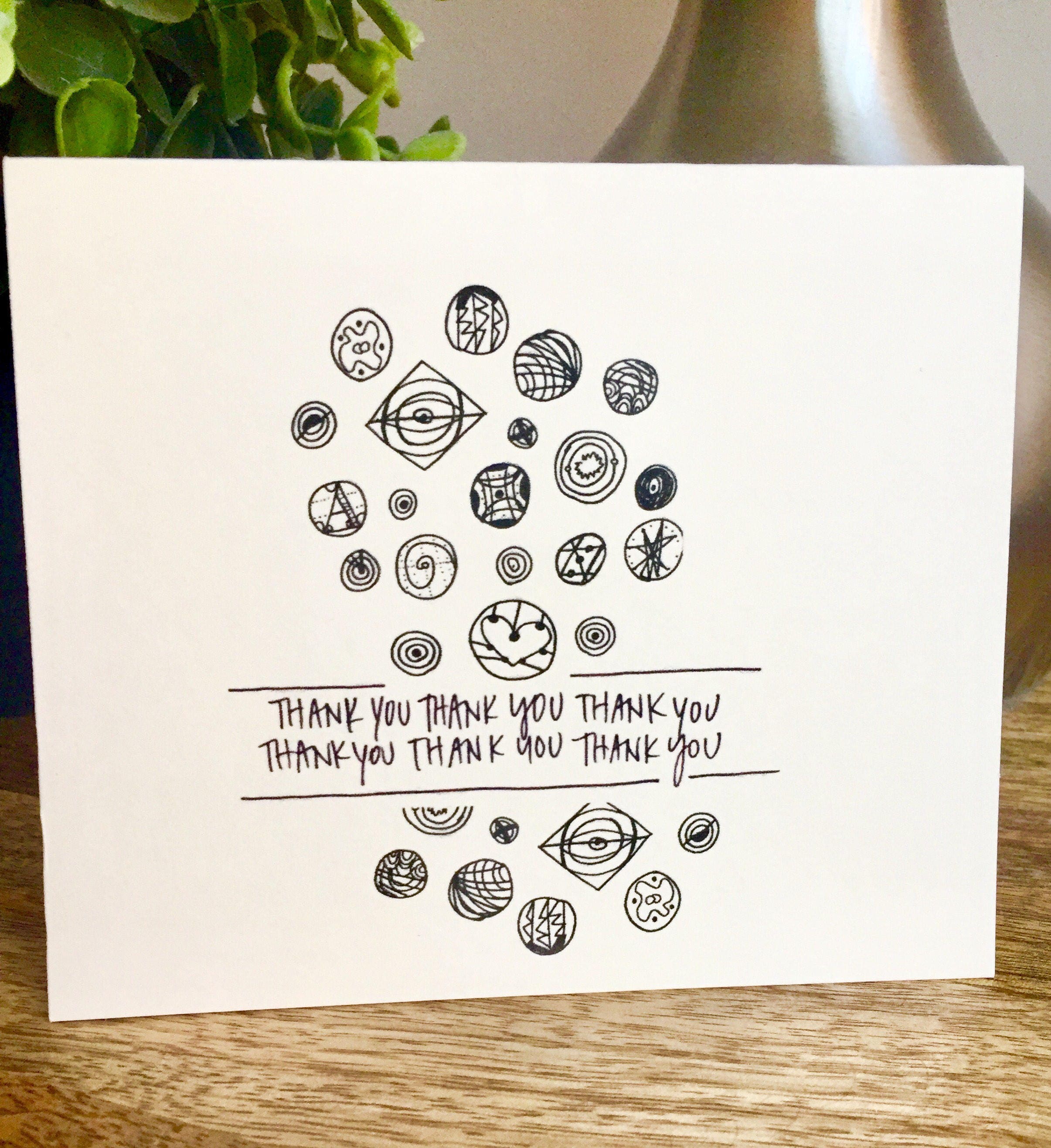 Geographic Print Thank You Card Science Lover Thank You Card | Etsy