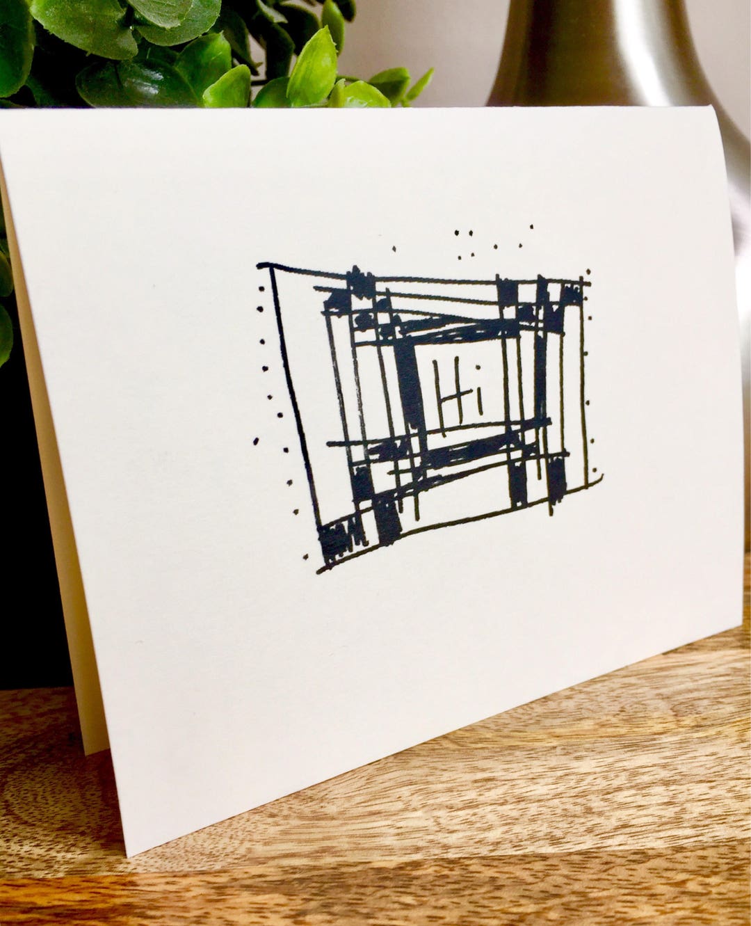 Hi Card, Blank Hello Card - Etsy