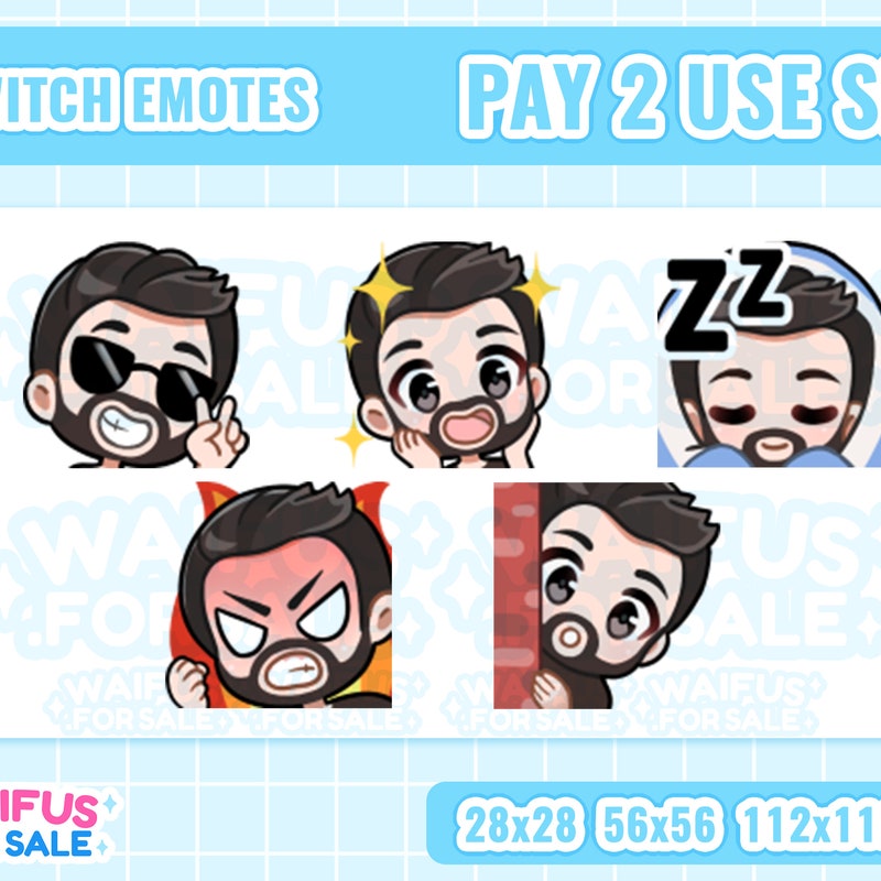 Man With Beard Twitch Emotes - Etsy