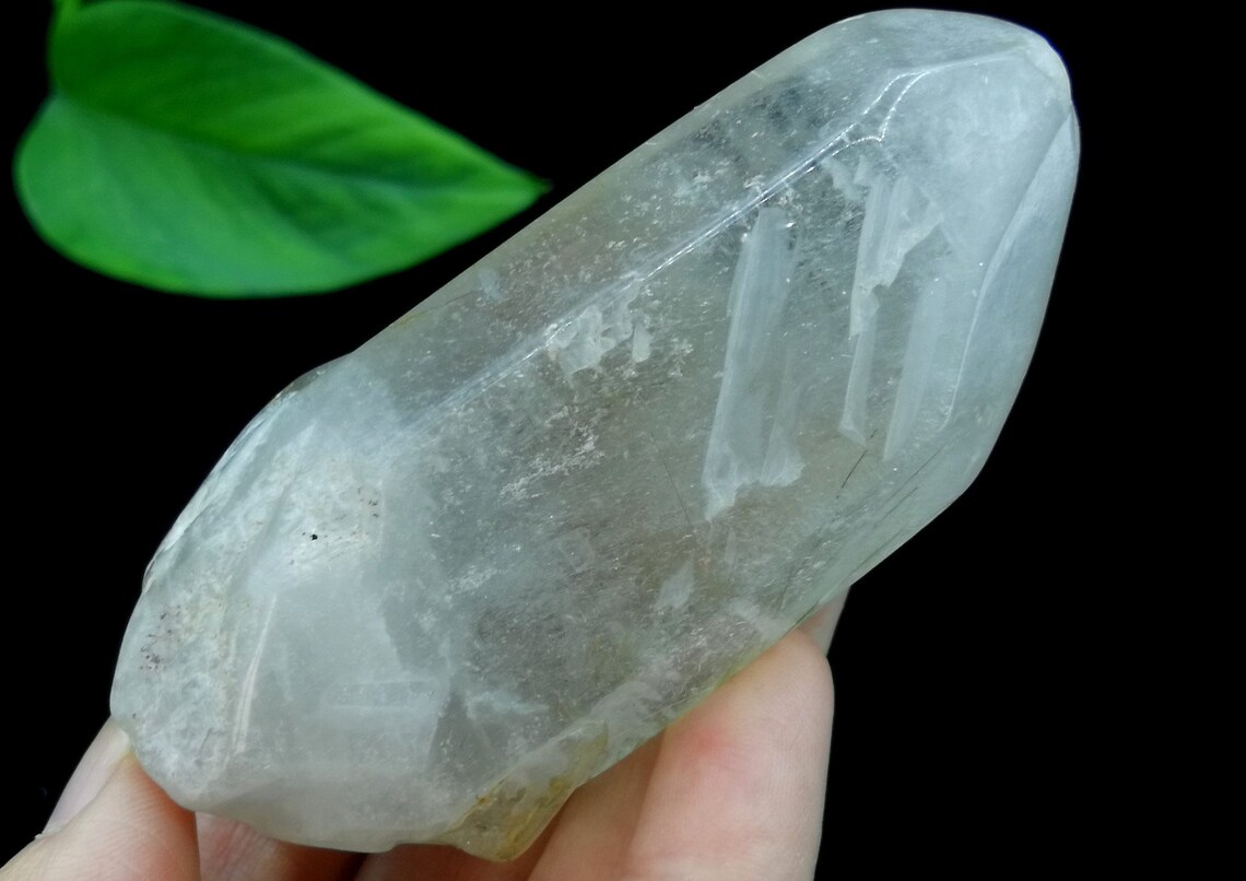 84mm 155g Polished POWERFUL Large Quartz Crystal With Rutile Inclusion ...