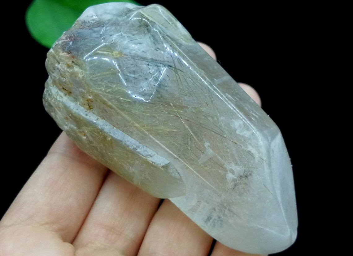 84mm 155g Polished POWERFUL Large Quartz Crystal With Rutile Inclusion ...