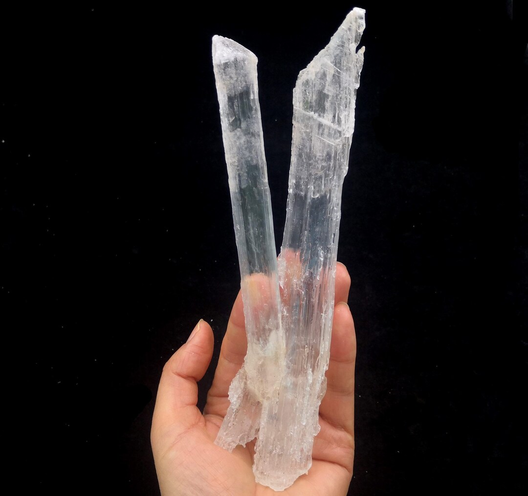 195mm 137g ICE Clear Transparent Selenite Cluster, Natural Mineral ...