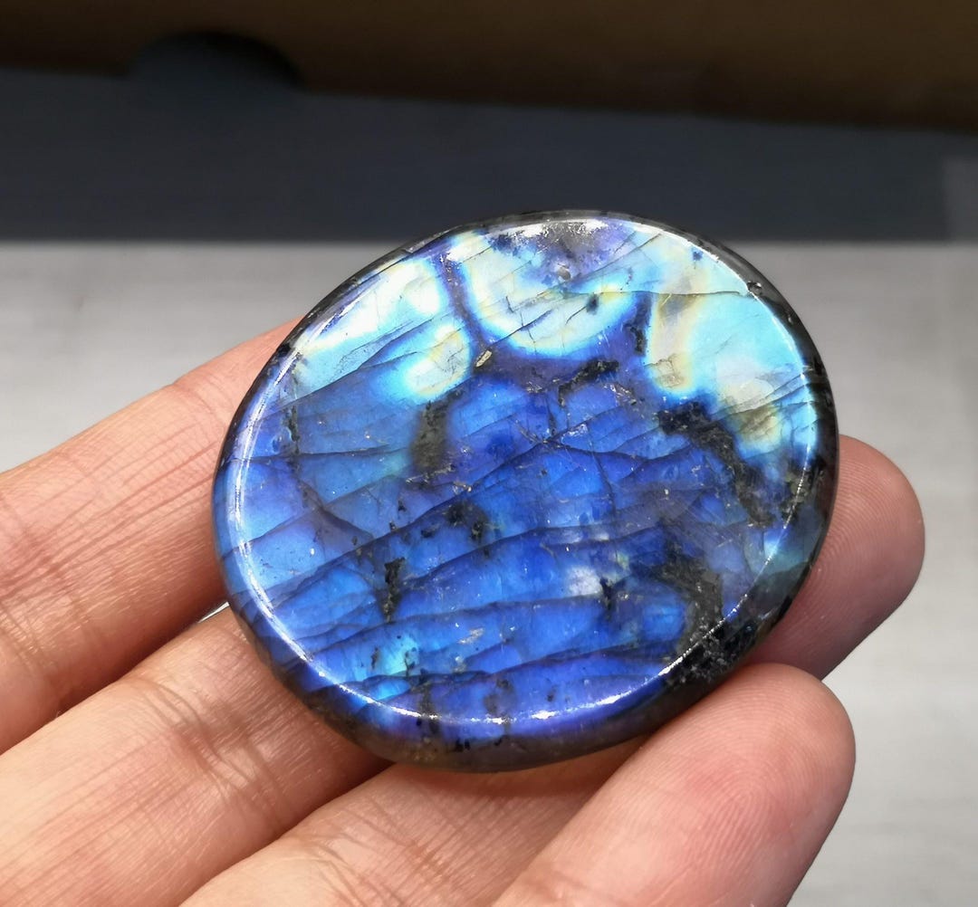 43mm 25g Both Sides Beautiful Polished Labradorite, Natural Mineral ...