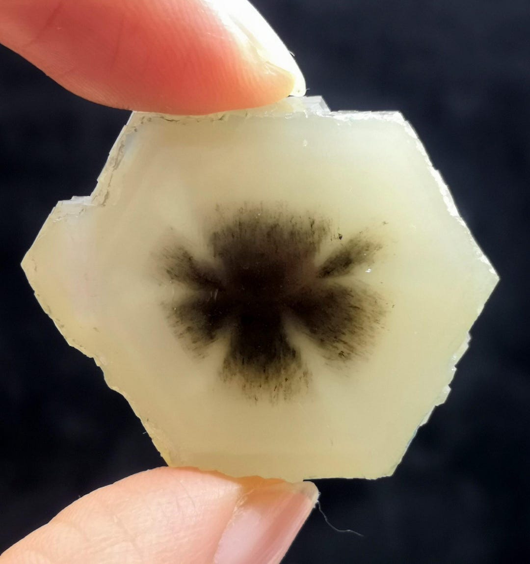 31mm Rare TRAPICHE Quartz Slice, Natural Mineral Specimen From Inner ...