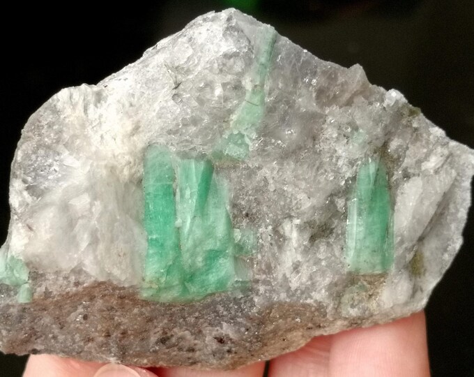63mm Greem Emerald on Matrix Mineral Specimen China B6424 - Etsy