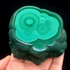 384g 75mm Thick-cut GREAT Pattern GLOSSY Polished Green Malachiten ...