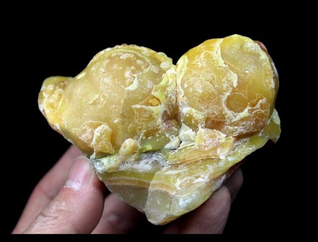 490g 95mm GREAT SHAPE Thick Layered Yellow Botryoidal Smithsonite ...