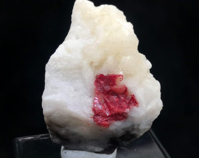 35mm 12g Blood Red Cinnabar With Milky White Dolomite, Natural Mineral ...
