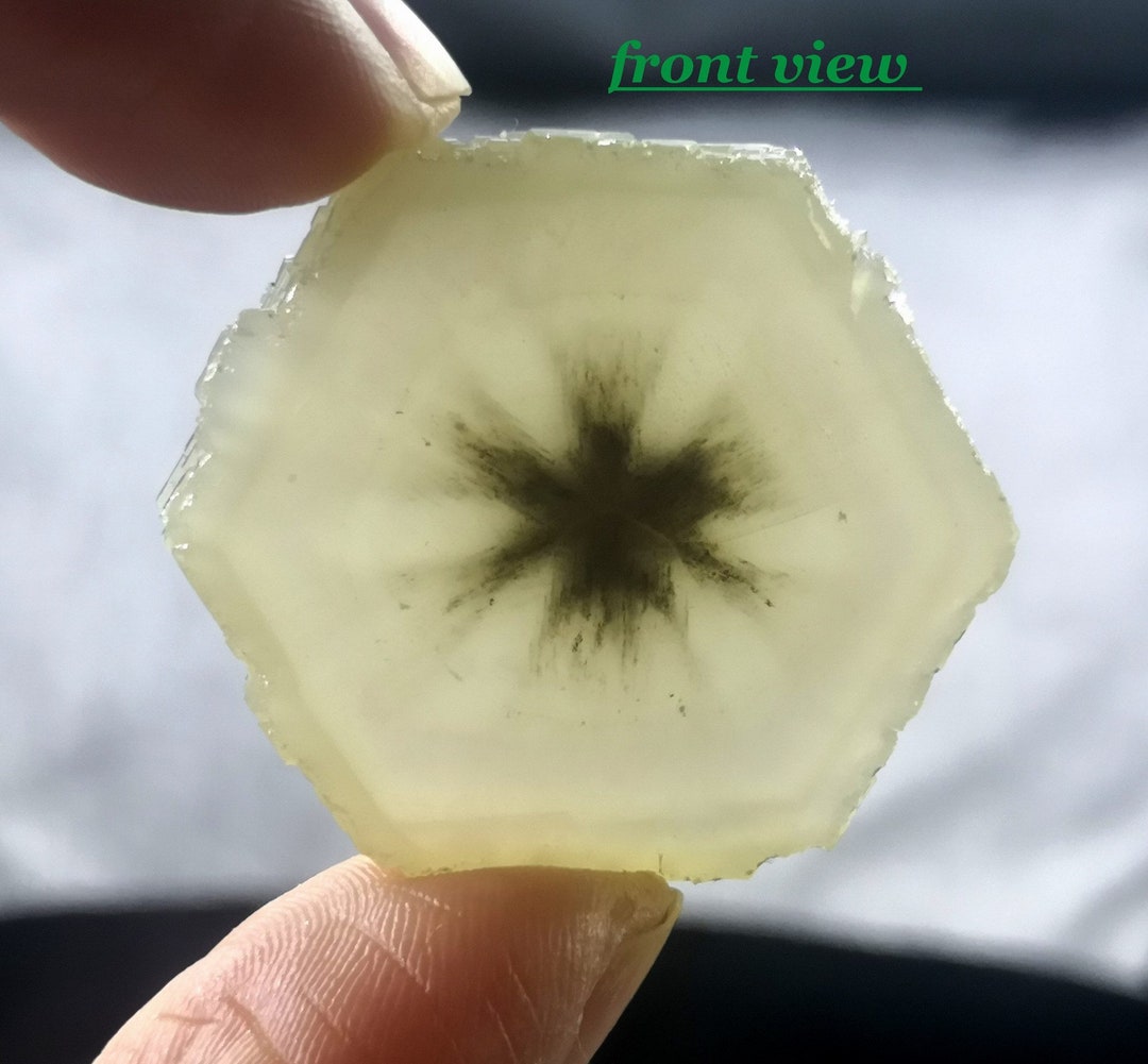 30mm Rare TRAPICHE Quartz Slice, Natural Mineral Specimen From Inner ...