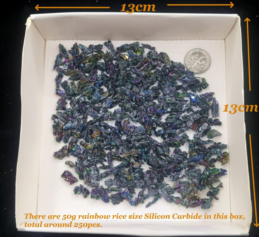 50g(around 250pcs)=usd4.99, Rice-size IRIDESCENT Silicon Carbide ...