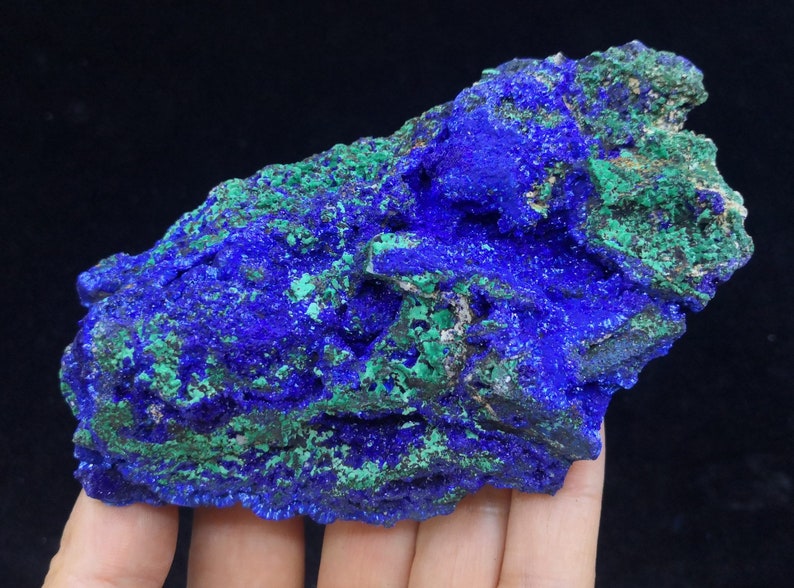 Azurite bleue avec malachite verte, Affichage recto-verso, 114 mm 199 g ...