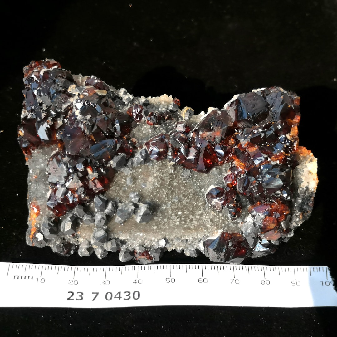 90mm GEMMY Transparent Sphalerite & Gray Galena on Matrix Covered by ...