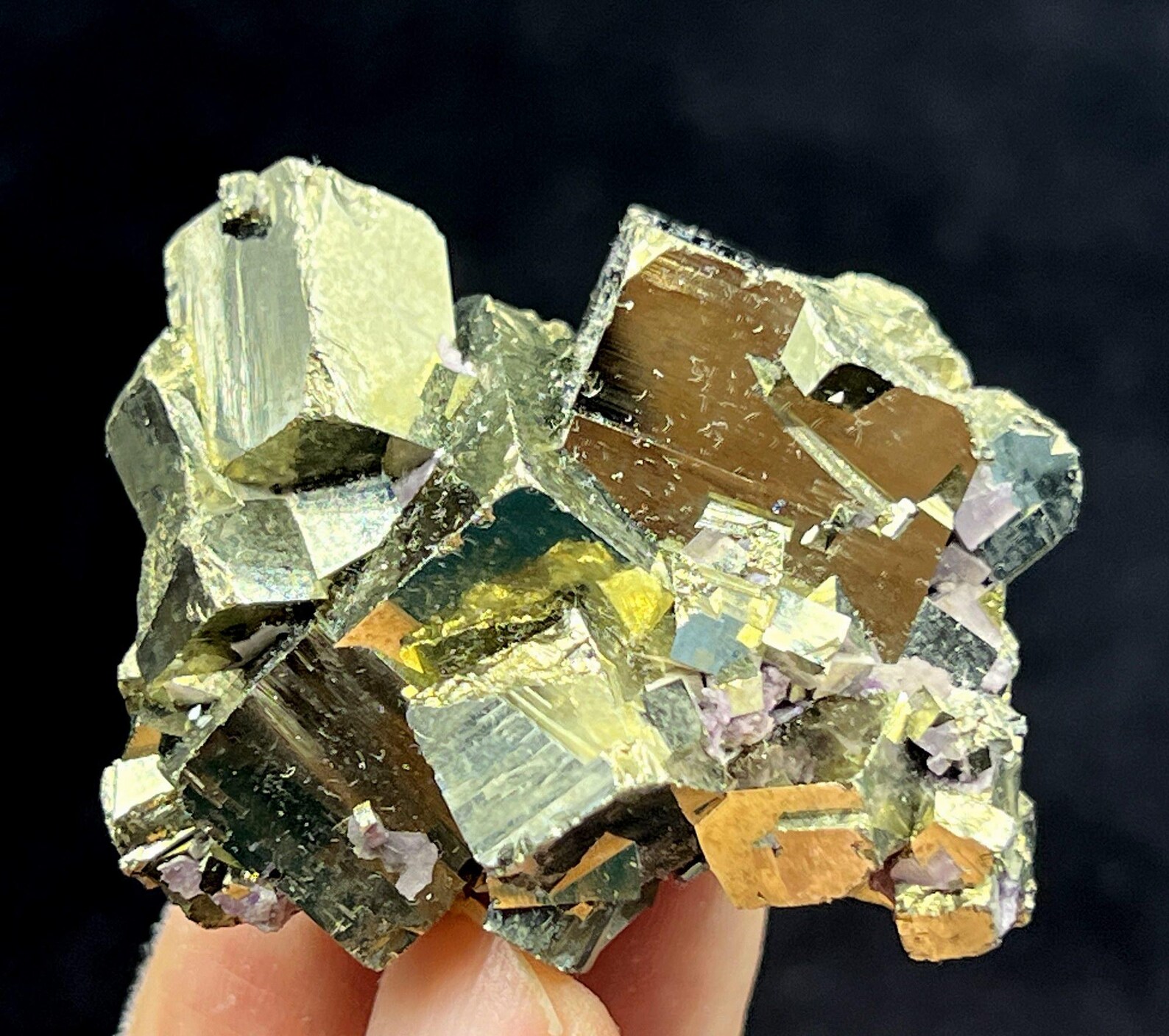 39mm 78g Shiny Pyrite Cluster From Shangbao Hunan China, Natural ...