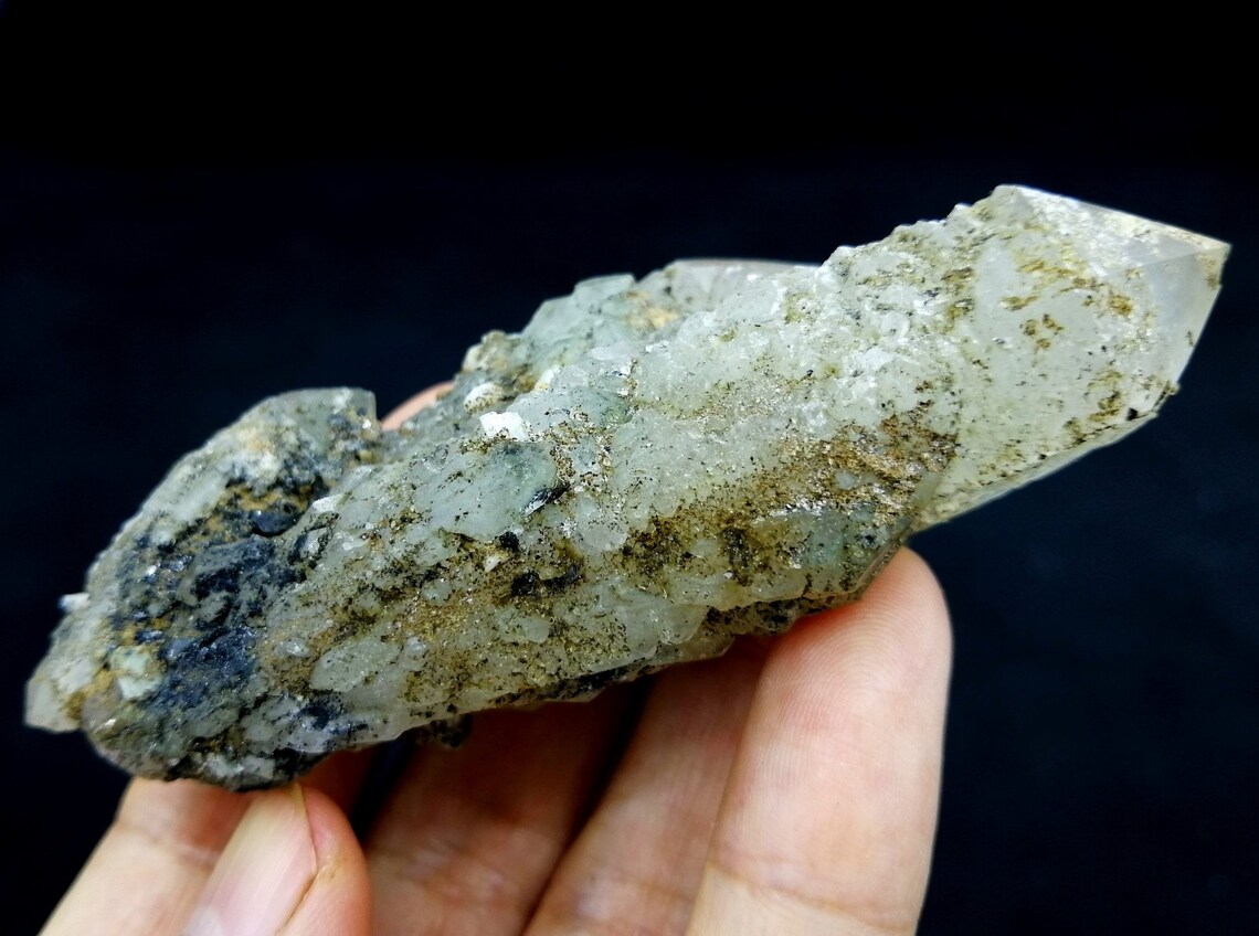 85mm 69g Dolomite on Double Terminated Skeletal Quartz Mineral Specimen ...