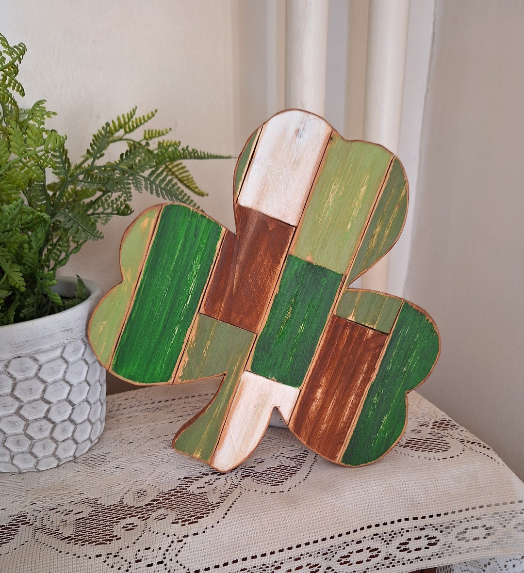 Primitive Irish Wood Shamrock Sign Rustic St Patrick's Shelf Sitter - Etsy