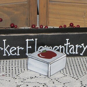 Teacher Personalized Primitive Wooden Block Set Shelf Sitter Country ...