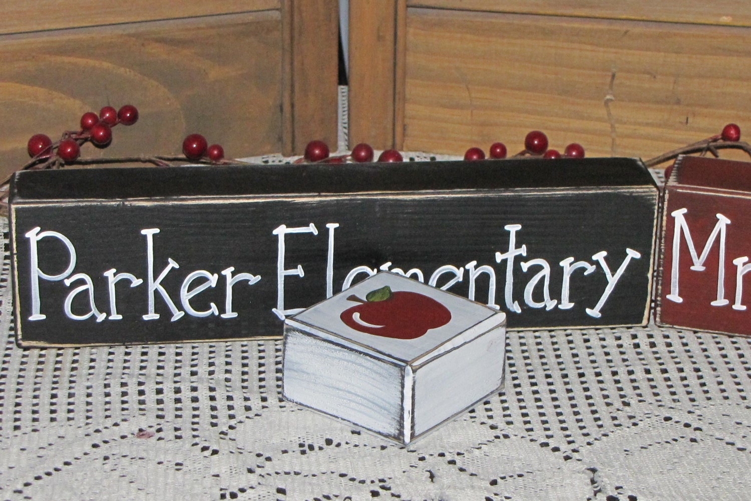 Teacher Personalized Primitive Wooden Block Set Shelf Sitter - Etsy