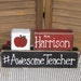 Teacher Gift Personalized Wooden Name Blocks Primitive Classroom Shelf ...