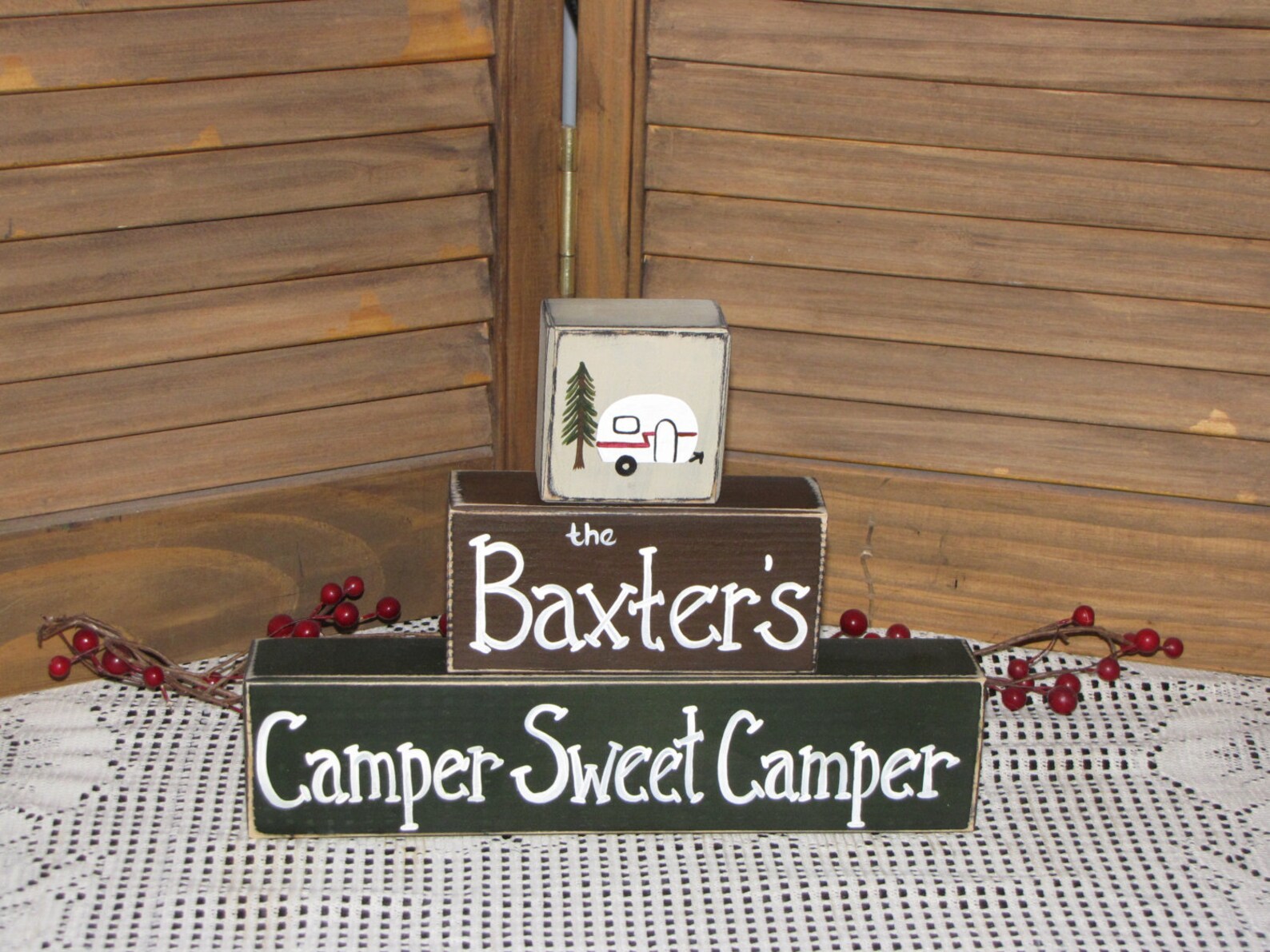 Primitive Personalized Wood Camper Blocks RV Shelf Sitters - Etsy