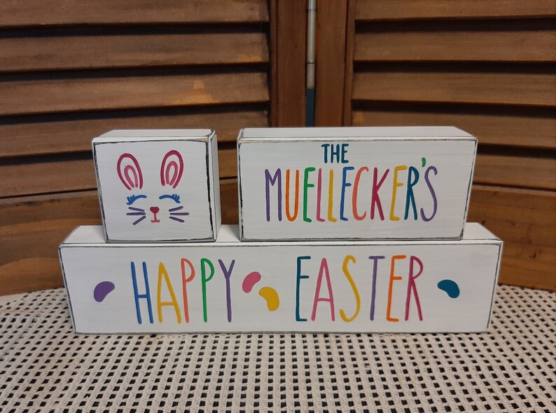 Rae Dunn Inspired Wood Easter Stacking Name Blocks Rustic - Etsy