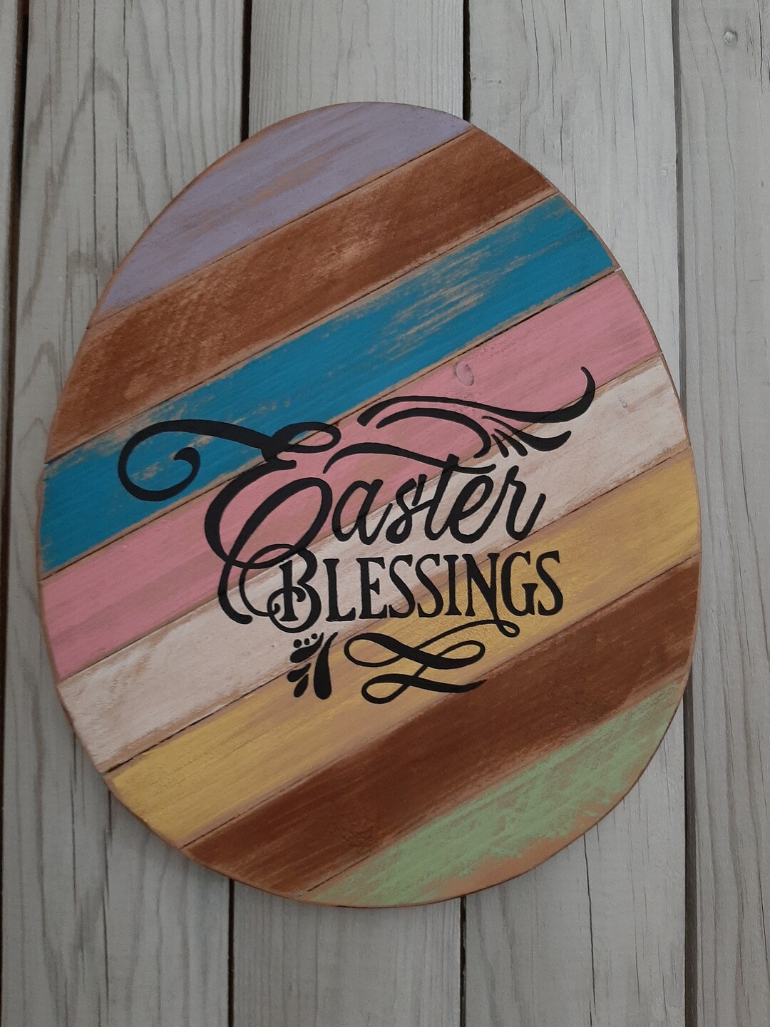 Primitive Easter Egg Sign Rustic Wood Easter Shelf Sitter Blessings - Etsy