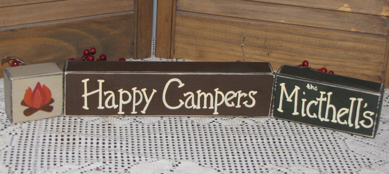 Personalized Wood Camping Blocks RV Shelf Sitter Primitive - Etsy Personalized Wood Camping Blocks RV Shelf Sitter Primitive - Etsy
