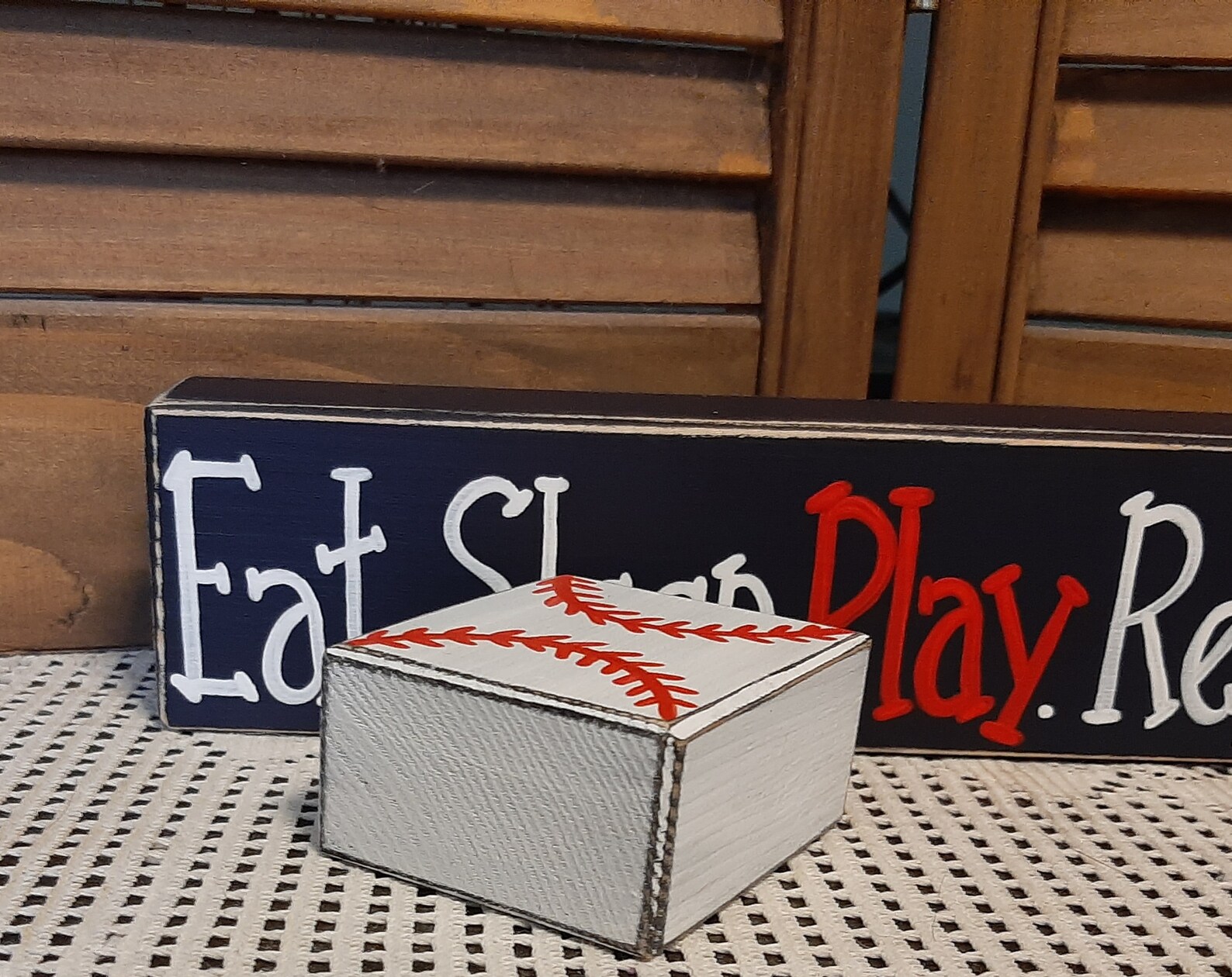 Baseball Wood Primitive Stacking Block Set Personalized Wooden Name ...