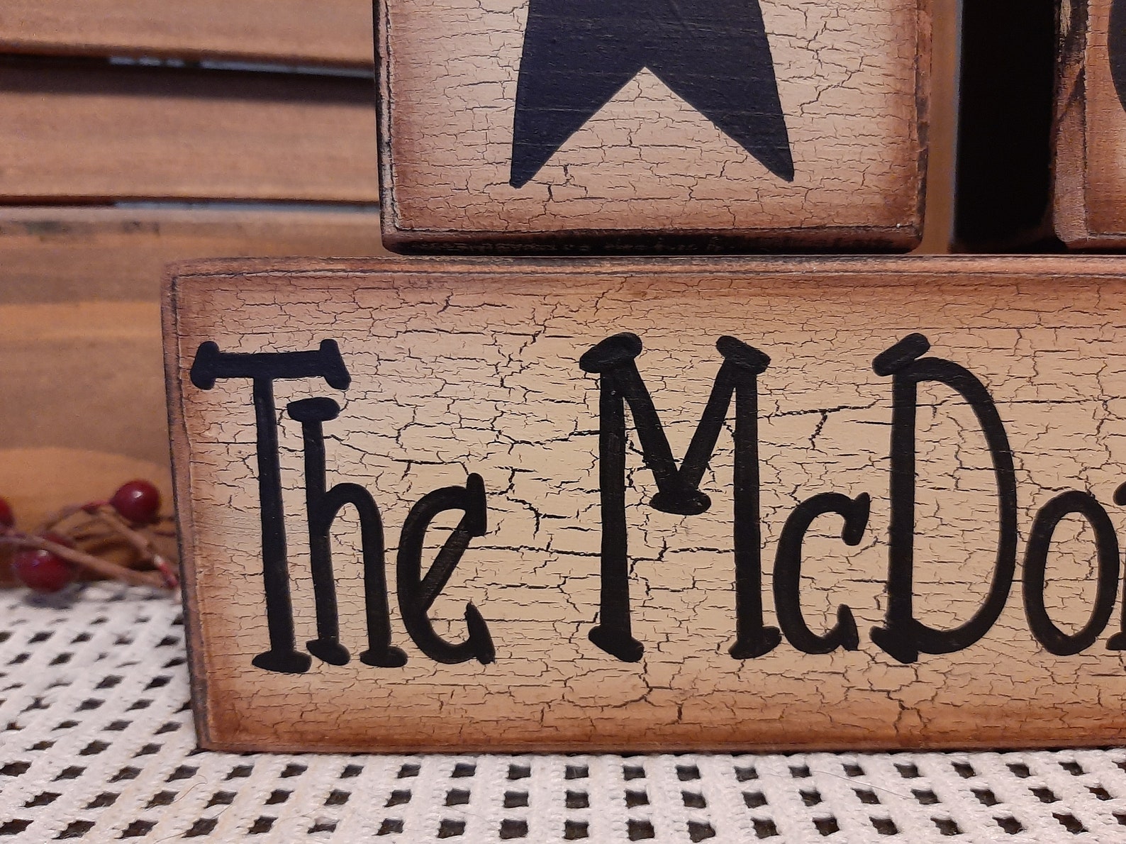 Primitive Personalized Wooden Stacking Block Set Rustic Shelf - Etsy