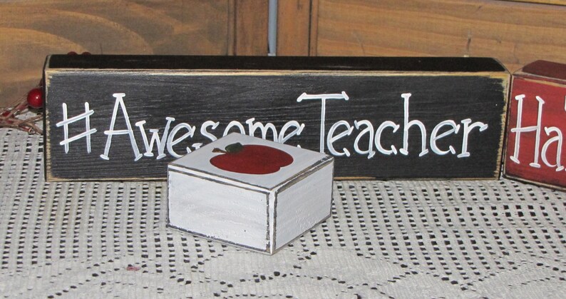 Teacher Gift Personalized Wooden Name Blocks Primitive - Etsy