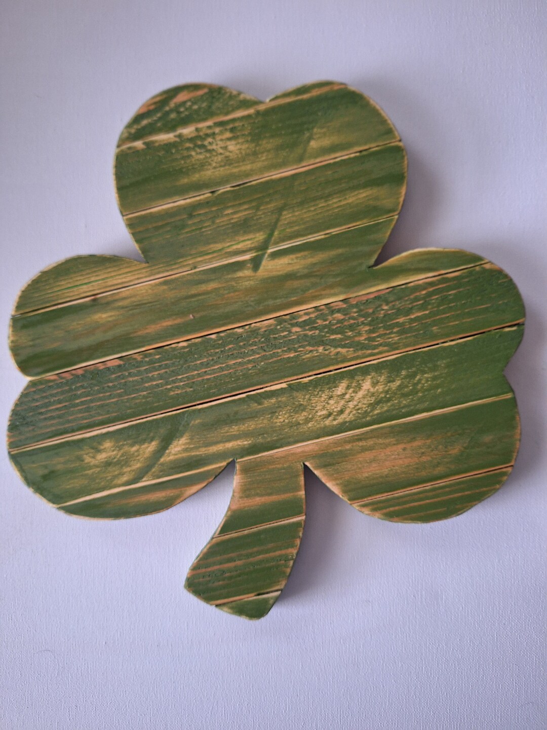 Primitive Irish Wood Shamrock Sign Rustic St Patrick's Shelf Sitter ...