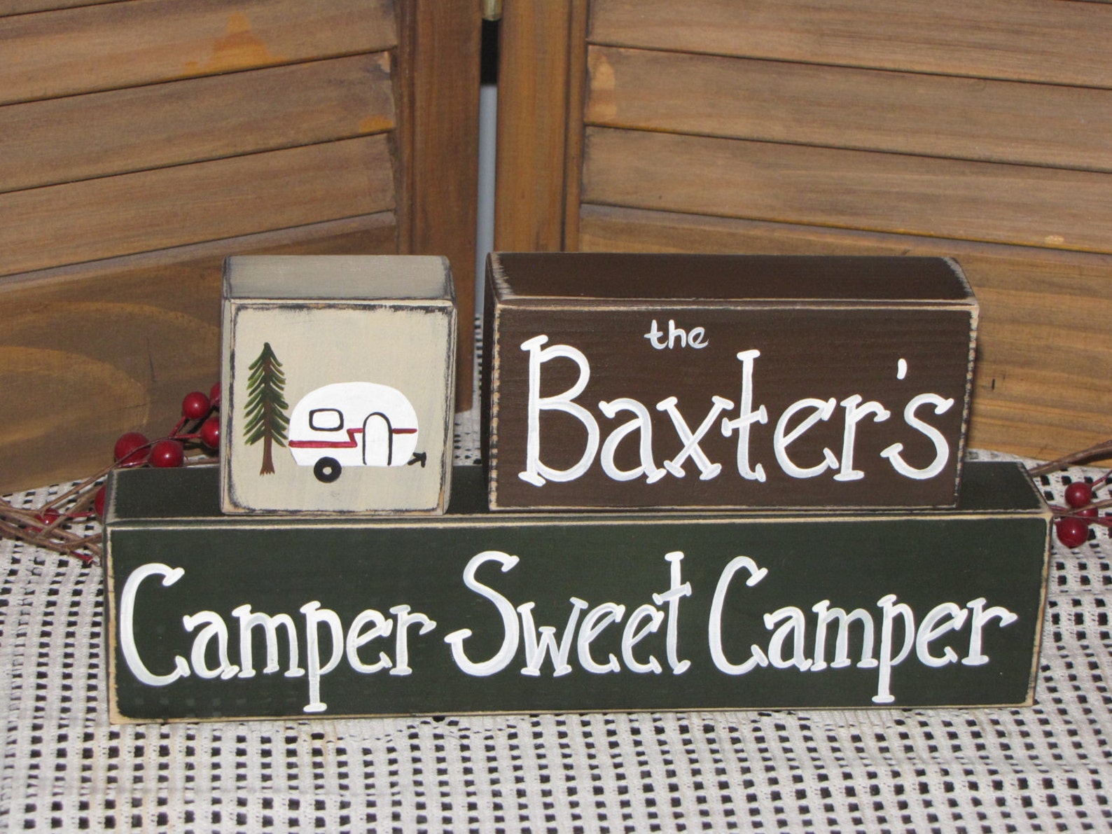Primitive Personalized Wood Camper Blocks RV Shelf Sitters | Etsy Primitive Personalized Wood Camper Blocks RV Shelf Sitters | Etsy