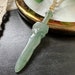 Icy Bluish Floral Green Type A Grade A Natural Jadeite Jade Sword 14K ...