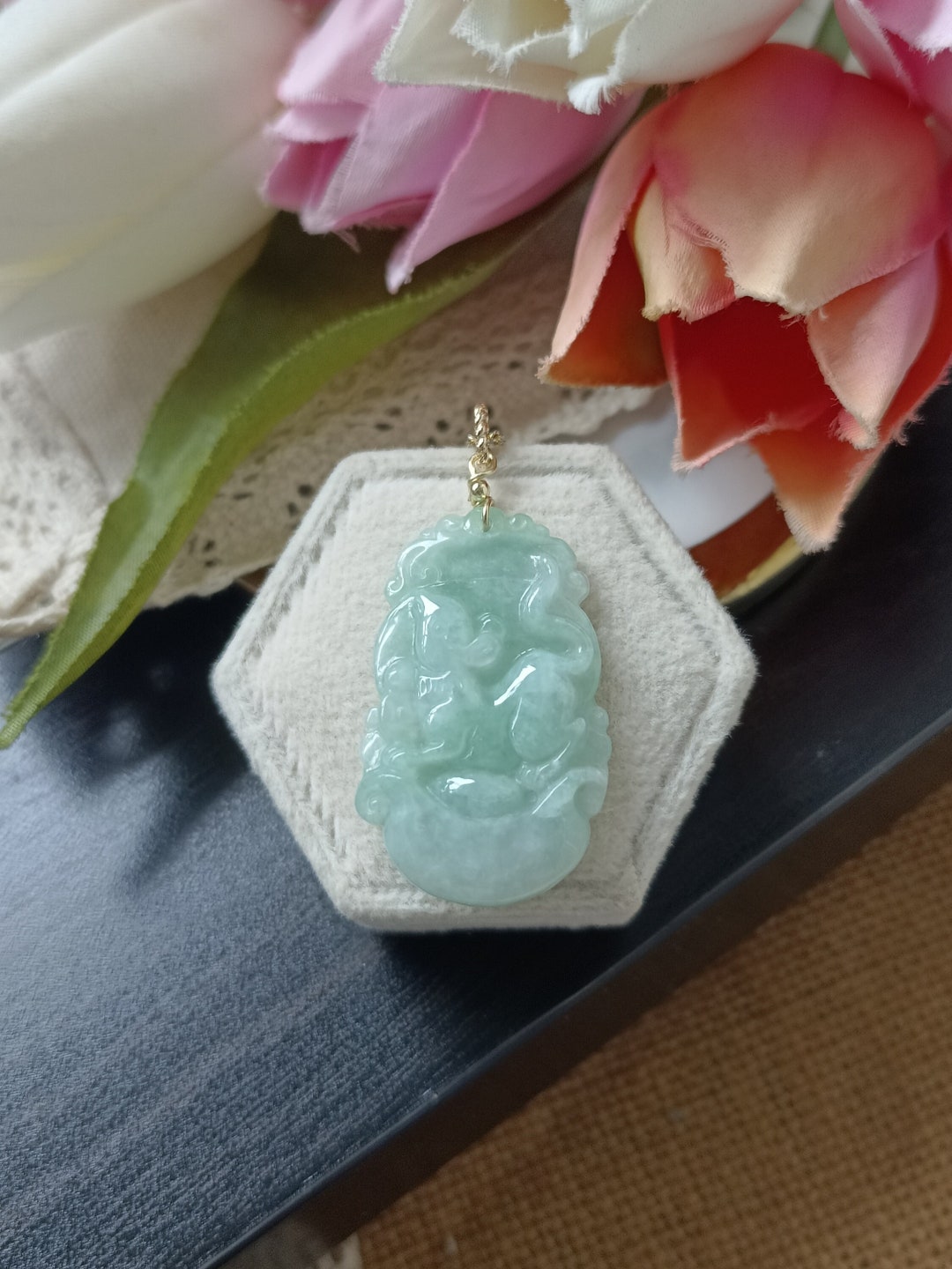 Light Apple Green Type A Grade A Natural Jadeite Jade Fei Cui Zodiac ...
