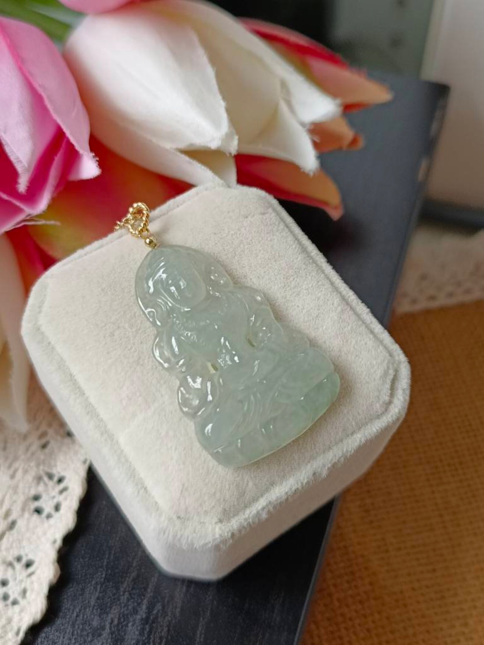 Icy Light Faint Green Type A Natural Jadeite Jade Fei Cui Guan - Etsy