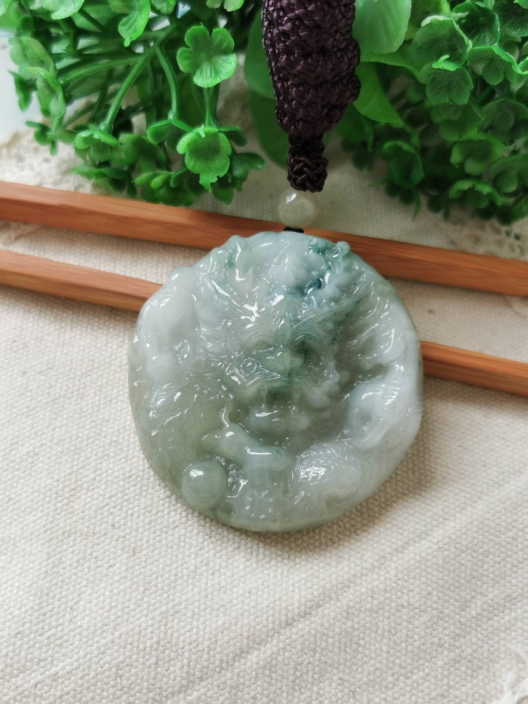 Tri Colour Type A Grade A Natural Jadeite Jade Fei Cui Dragon Pendant ...