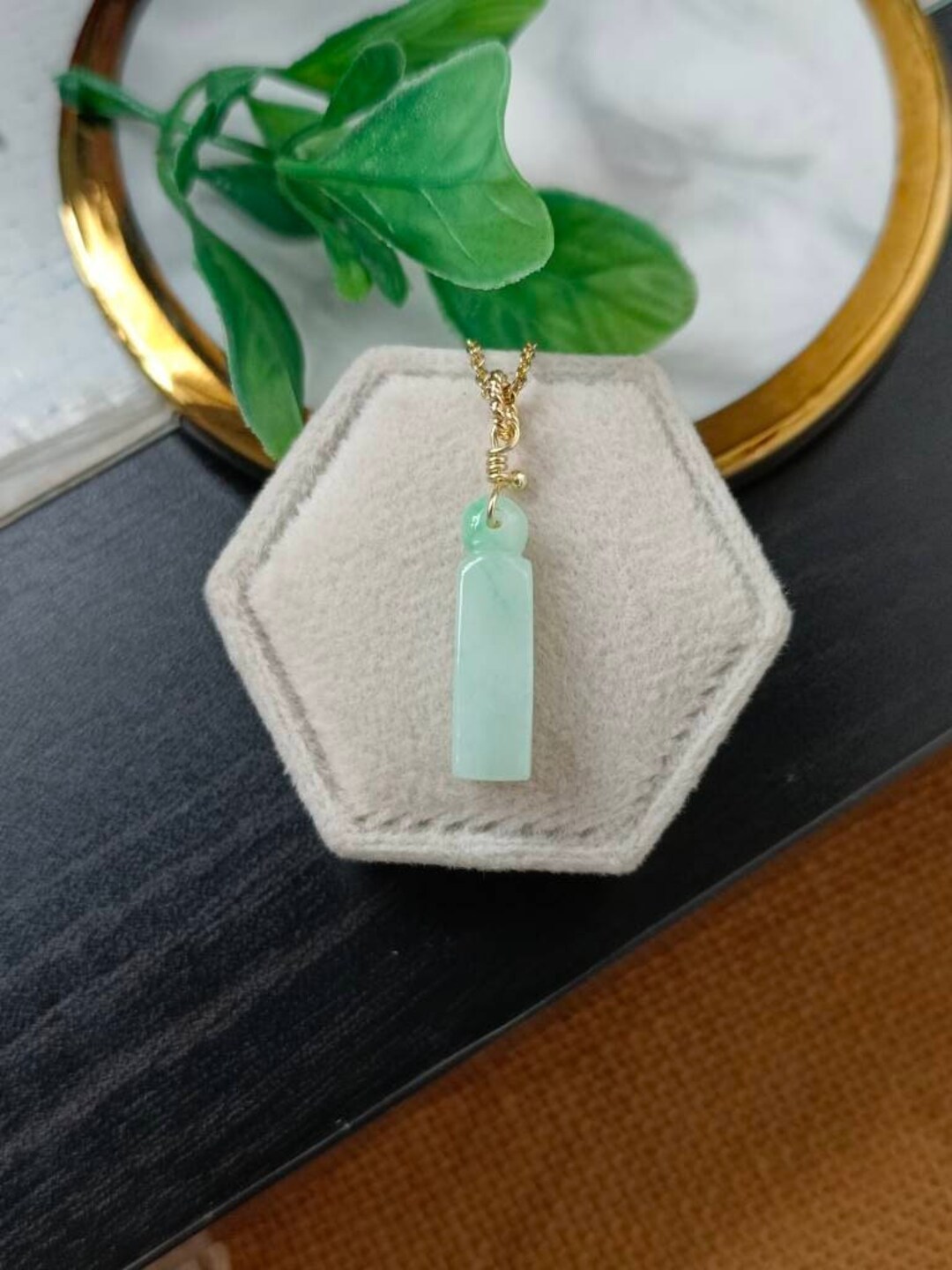 Apple Green Vein Type A Grade A Natural Jadeite Jade Fei Cui Small ...