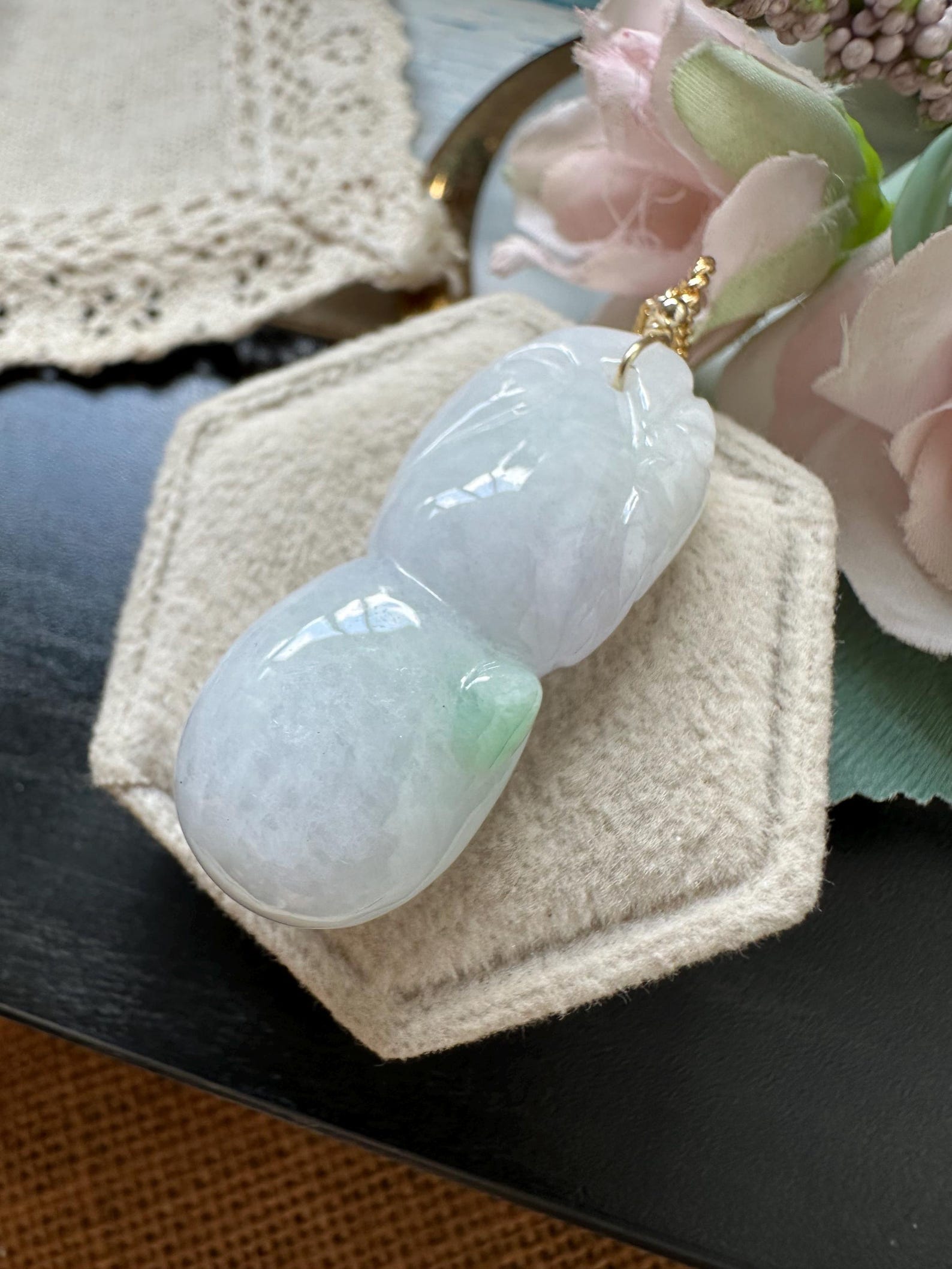 Tri Colour Type A Grade A Natural Jadeite Jade Fei Cui Calabash Hulu ...