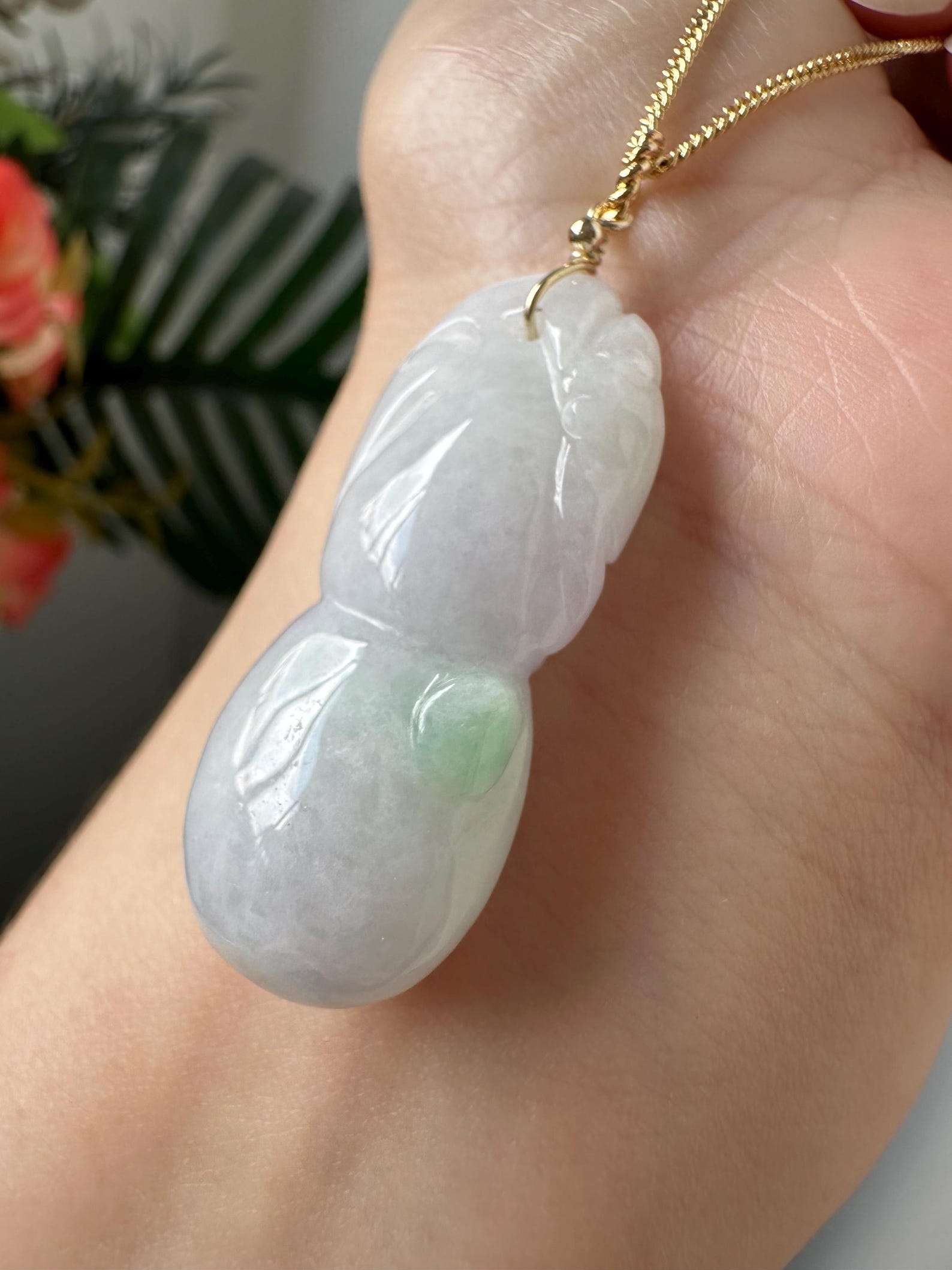 Tri Colour Type A Grade A Natural Jadeite Jade Fei Cui Calabash Hulu ...