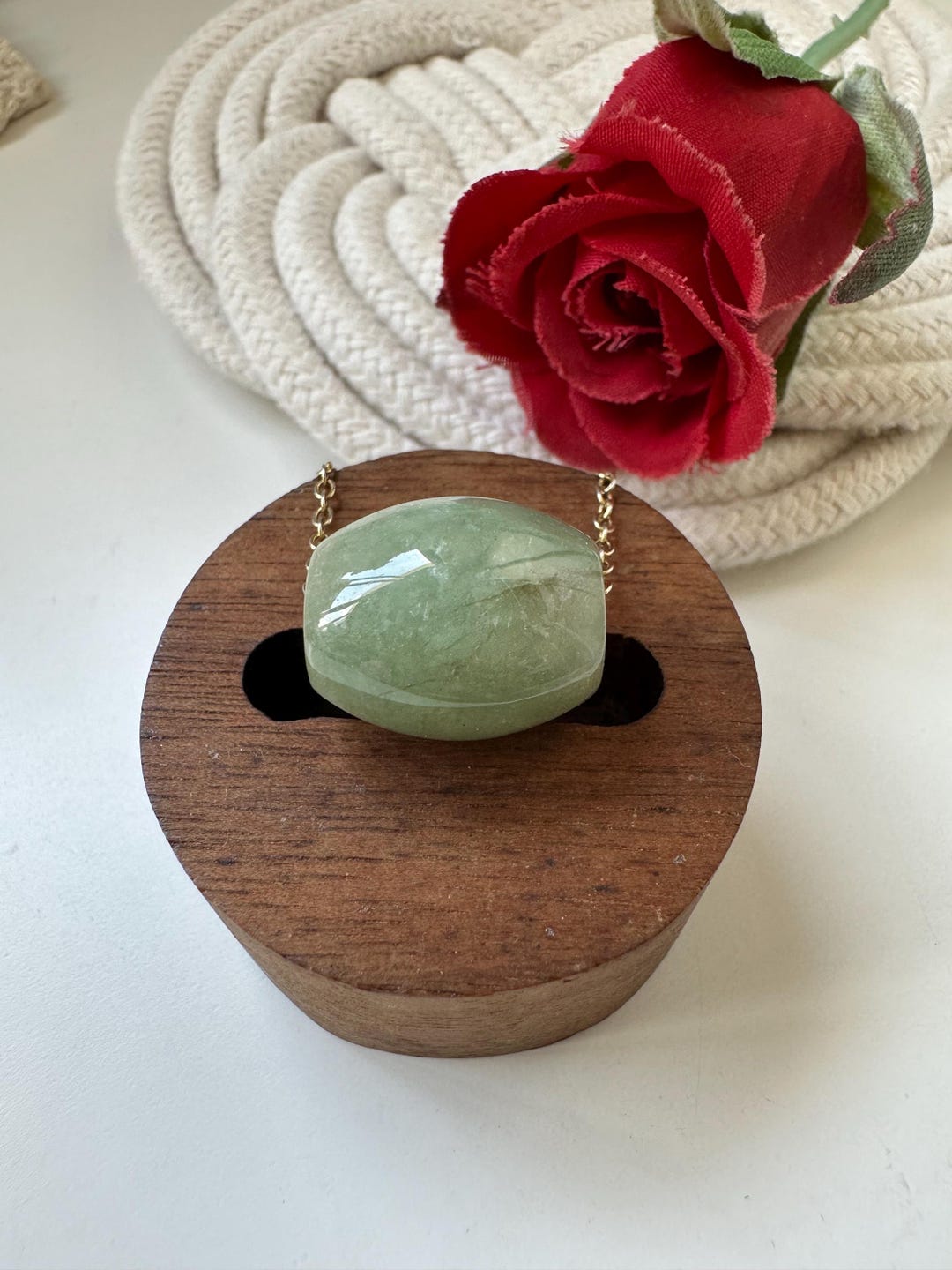 Light Sage Green Type A Grade a Natural Jadeite Jade Fei Cui Barrel ...