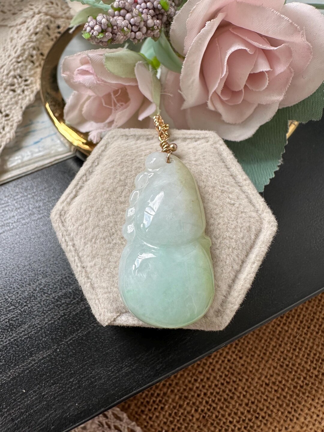 Tri Colour Type A Grade A Natural Jadeite Jade Fei Cui Calabash Hulu ...
